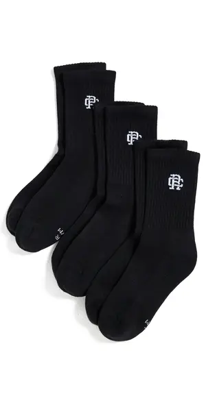 Reigning Champ Classic Mid Crew Socks Pack Of 3
