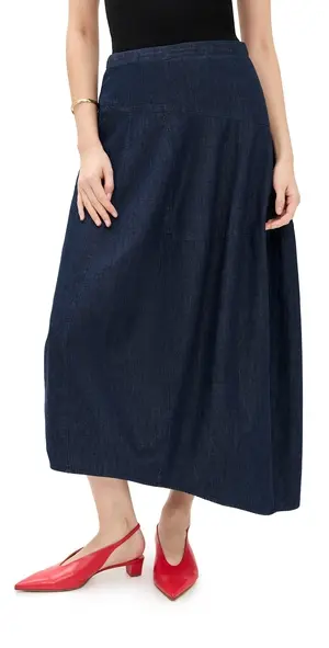 Tibi Lightweight Denim Asymmetrical Balloon Skirt