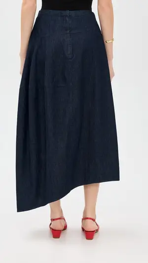 Tibi Lightweight Denim Asymmetrical Balloon Skirt