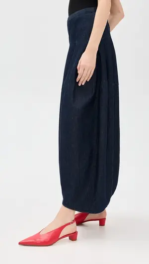 Tibi Lightweight Denim Asymmetrical Balloon Skirt