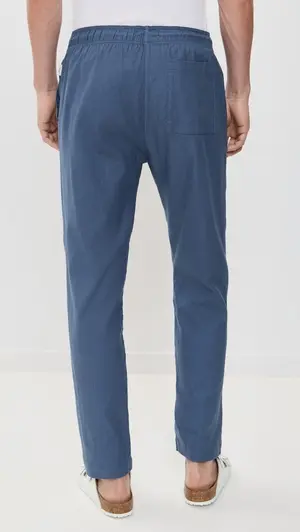Onia Stretch Linen Pull-on Pants - Vintage Indigo