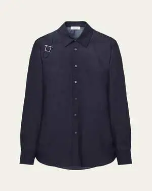 Alexander McQueen T-bar Harness Denim Shirt - Indigo