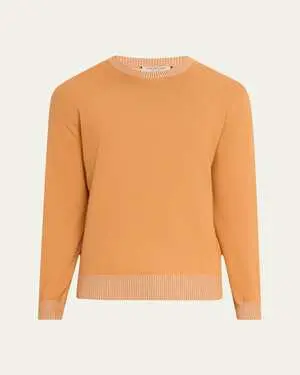 Fioroni Cotton And Cashmere Duvet Vanise Crewneck Sweater