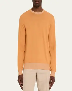 Fioroni Cotton And Cashmere Duvet Vanise Crewneck Sweater