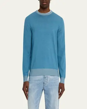 Fioroni Cotton And Cashmere Duvet Vanise Crewneck Sweater