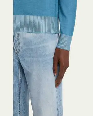 Fioroni Cotton And Cashmere Duvet Vanise Crewneck Sweater
