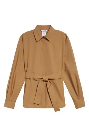 Max Mara Juglas Belted Button-up Shirt - Caramel