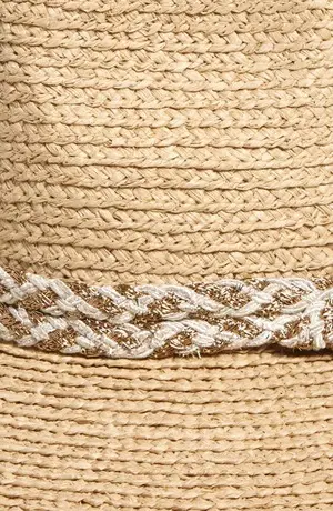 Lele Sadoughi Straw Hat With Braided Rope Band