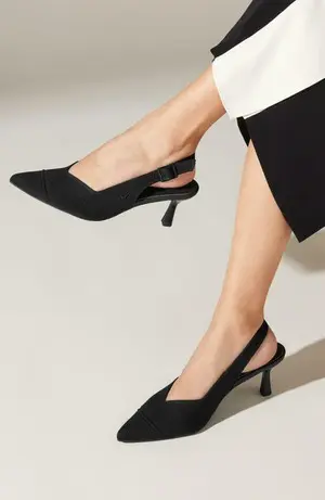 Vivaia Pointed-toe Slingback Sandals - Black