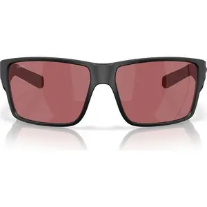 COSTA DEL MAR 63mm Rectangular Sunglasses - Matte Black/ Rose