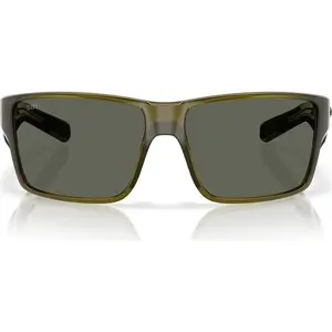 COSTA DEL MAR Costa Del Mar 63mm Rectangular Sunglasses Seagrass/ Gray