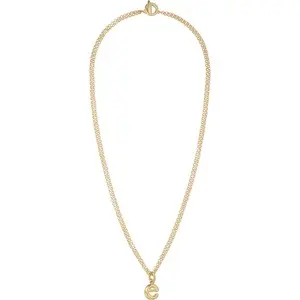 ROXANNE ASSOULIN Puffy Initial Pendant Necklace - Gold E