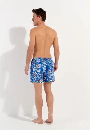 HOM Colibris Beach Boxer - Blue Print