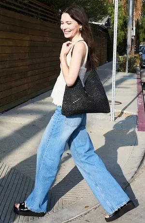 ORYANY Raffia Triangle Shoulder Bag - Black
