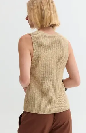 CRESCENT Sleeveless Sweater Vest - Beige