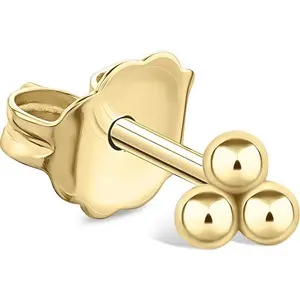 MARIA TASH Three Ball Trinity Single Stud Earring - 14k Yellow Gold
