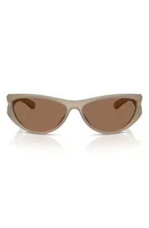 DIESEL® DIESEL® 63mm Oversize Cat Eye Sunglasses Opal Grey/ Dark Brown