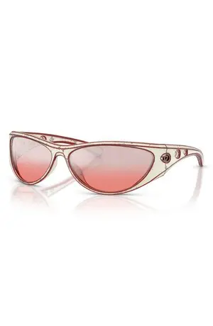DIESEL® 63mm Oversize Cat Eye Sunglasses - White Barreling Red/ Red