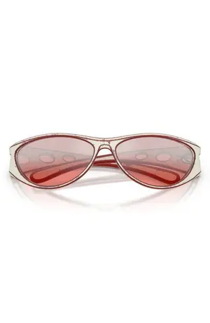 DIESEL® 63mm Oversize Cat Eye Sunglasses - White Barreling Red/ Red