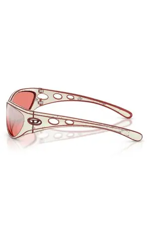DIESEL® 63mm Oversize Cat Eye Sunglasses - White Barreling Red/ Red