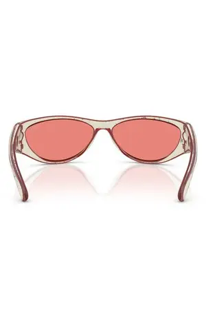 DIESEL® 63mm Oversize Cat Eye Sunglasses - White Barreling Red/ Red