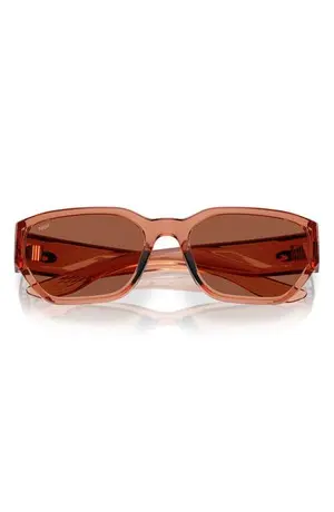 COSTA DEL MAR Clemente 58mm Polarized Rectangle Sunglasses - Pink Sands/ Copper 580p