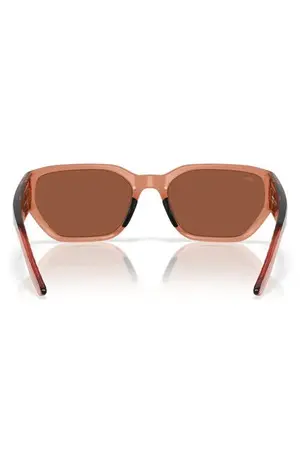 COSTA DEL MAR Clemente 58mm Polarized Rectangle Sunglasses - Pink Sands/ Copper 580p