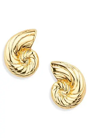 Lele Sadoughi Nautilus Shell Stud Earrings - Gold