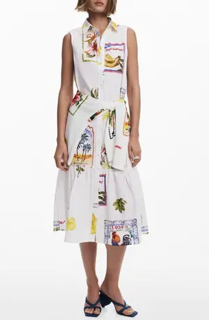 Desigual Mixed Print Cotton Shirt Dress