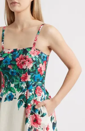 TAHARI ASL Placed Floral A-line Dress