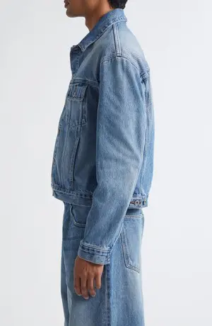 Jacquemus La Veste De-nîmes Denim Trucker Jacket - Blue/ Tabac