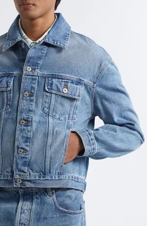 Jacquemus La Veste De-nîmes Denim Trucker Jacket - Blue/ Tabac