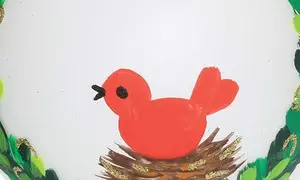 VIETRI Bird With Wreath Ornament