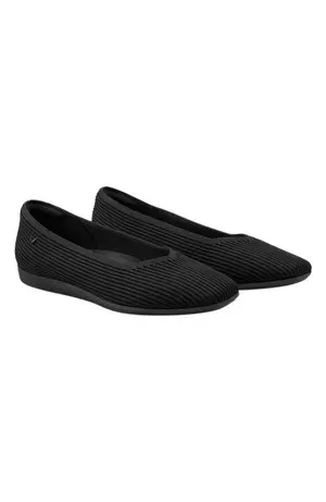 Vivaia Square-toe Knit Flats - Black