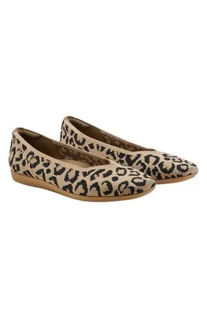 Vivaia Square-toe Knit Flats - Dark Leopard