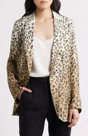 Kobi Halperin Ombré Metallic Animal Print Blazer