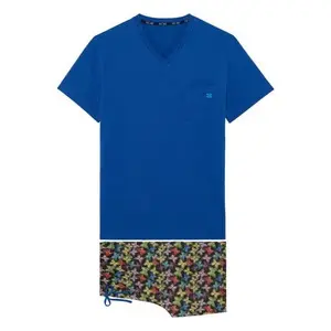 HOM Butterfly Print Short Sleeve Pajama Set - Multico Print