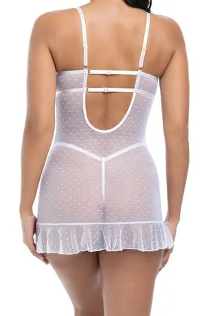 OH LA LA CHERI Portia Open Cup Underwire Chemise & G-string Set