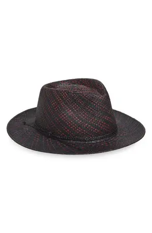 RENÉ MANTILLA, NEW YORK René Mantilla Fedora Hat - Black/ Red