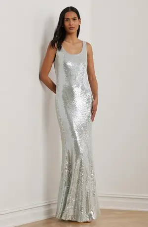 Ralph Lauren Sequin Column Gown