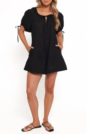 PETAL & PUP Carina Cotton Romper - Black