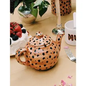 ANNA + NINA Leopard Earthenware Teapot