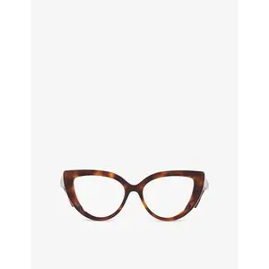 Gucci Gg1530o Cat-eye Frame Acetate Glasses - Brown