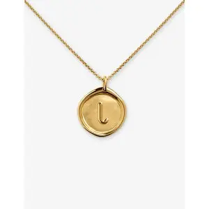 Monica Vinader Initial L Stamp 18ct Yellow Vermeil Necklace - Gold