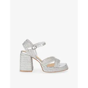 CastaÑer Valle Woven Heeled Sandals - Silver