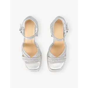 CastaÑer Valle Woven Heeled Sandals - Silver