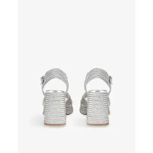 CastaÑer Valle Woven Heeled Sandals - Silver