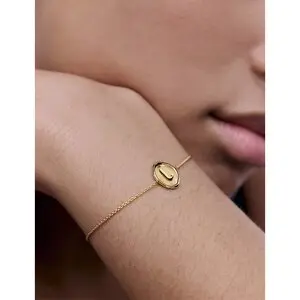 Monica Vinader Initial L Stamp Vermeil Bracelet