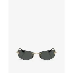 Versace Ve2279 Rectangle-frame Sunglasses - Gold