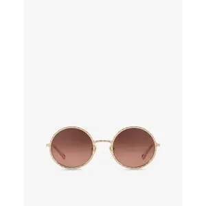 Chloé 6n000526 Oval-frame Sunglasses - Gold